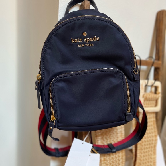 kate spade | Bags | Kate Spade Navy Mini Backpack Red Navy Straps Euc ...